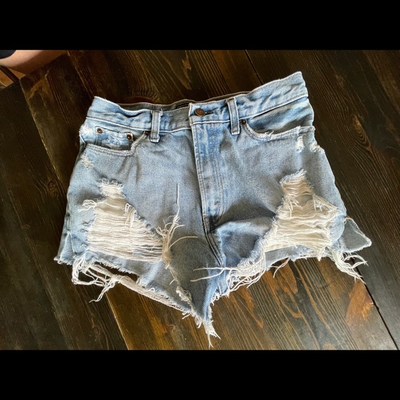 Abercrombie & Fitch | Shorts | Af Factory Distressed High Rise Shorts ...